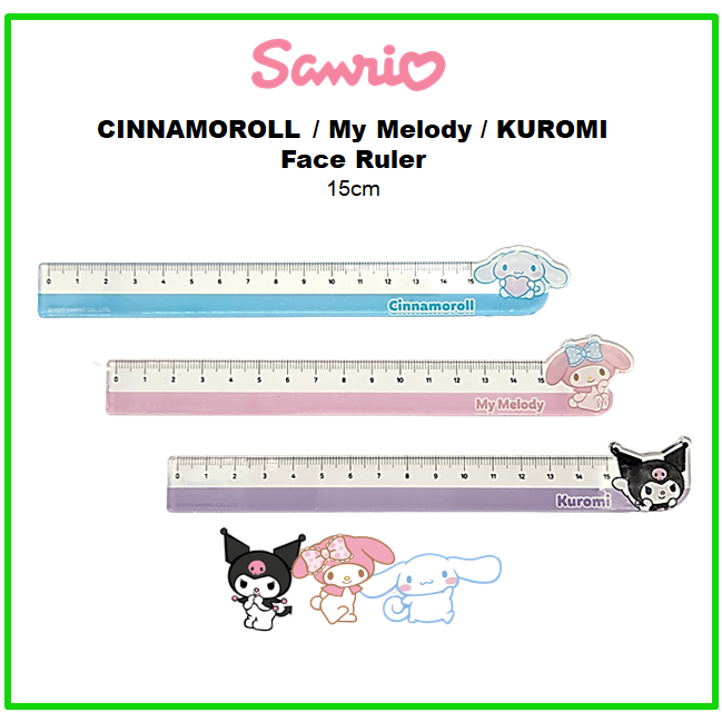 [SANRIO] CINNAMOROLL / My Melody / KUROMI Face Ruler 15cm | Shopee Singapore