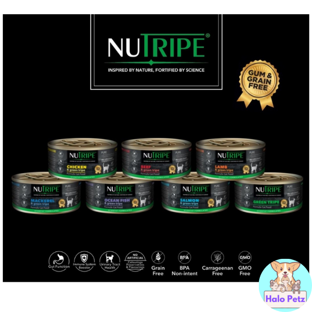 Nutripe Pure with Green Tripe Cat Gum Free Can Food 95g (7 Flavours ...