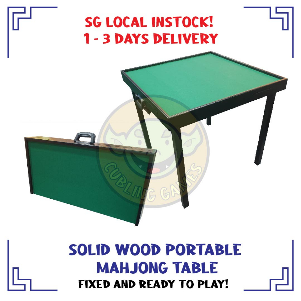 [SG INSTOCK] Portable Mahjong Table Solid Wood 83x83CM Free Delivery ...
