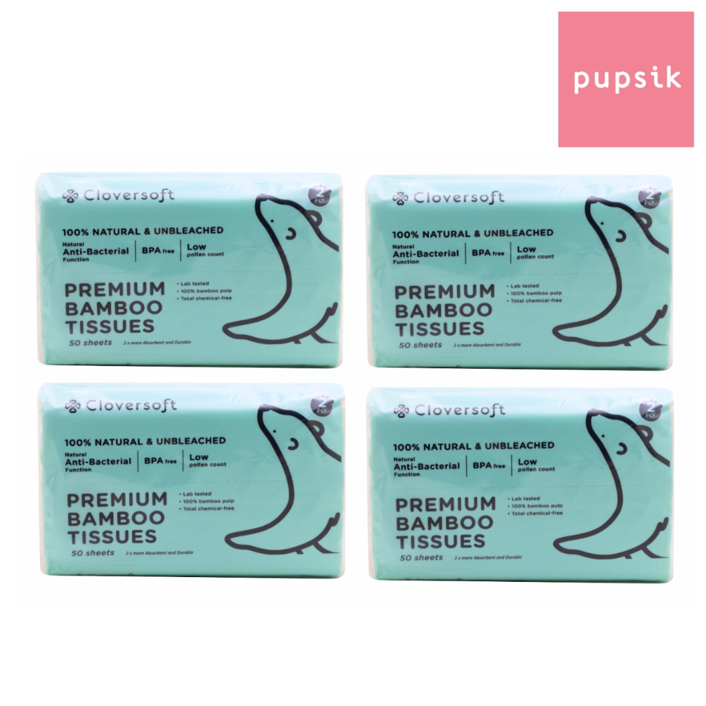 Cloversoft Premium Unbleached Bamboo Tissues (4 x 50 Sheets) | Shopee ...