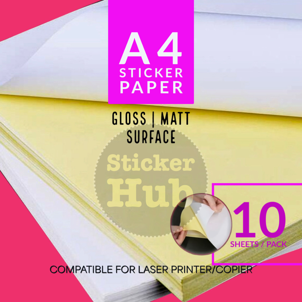 Sticker Paper A4 Size Matte Glossy Adhesive | Shopee Singapore