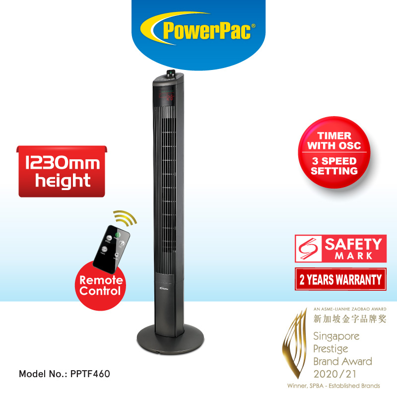 PowerPac, Fan, Portable Fan, Tower Fan, Remote Control, 46 inch ...