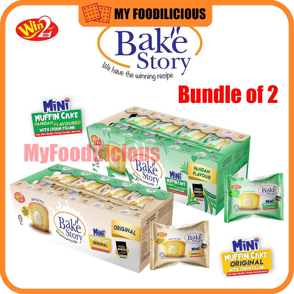 Win2 Bake Story Mini Muffin Cake Original Pandan 320g 20g X 16pkts