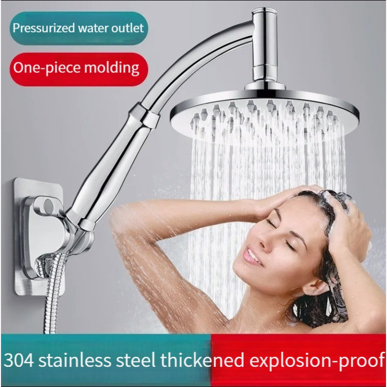 [SG stocks]304 stainless steel large shower top spray pressurized bath ...