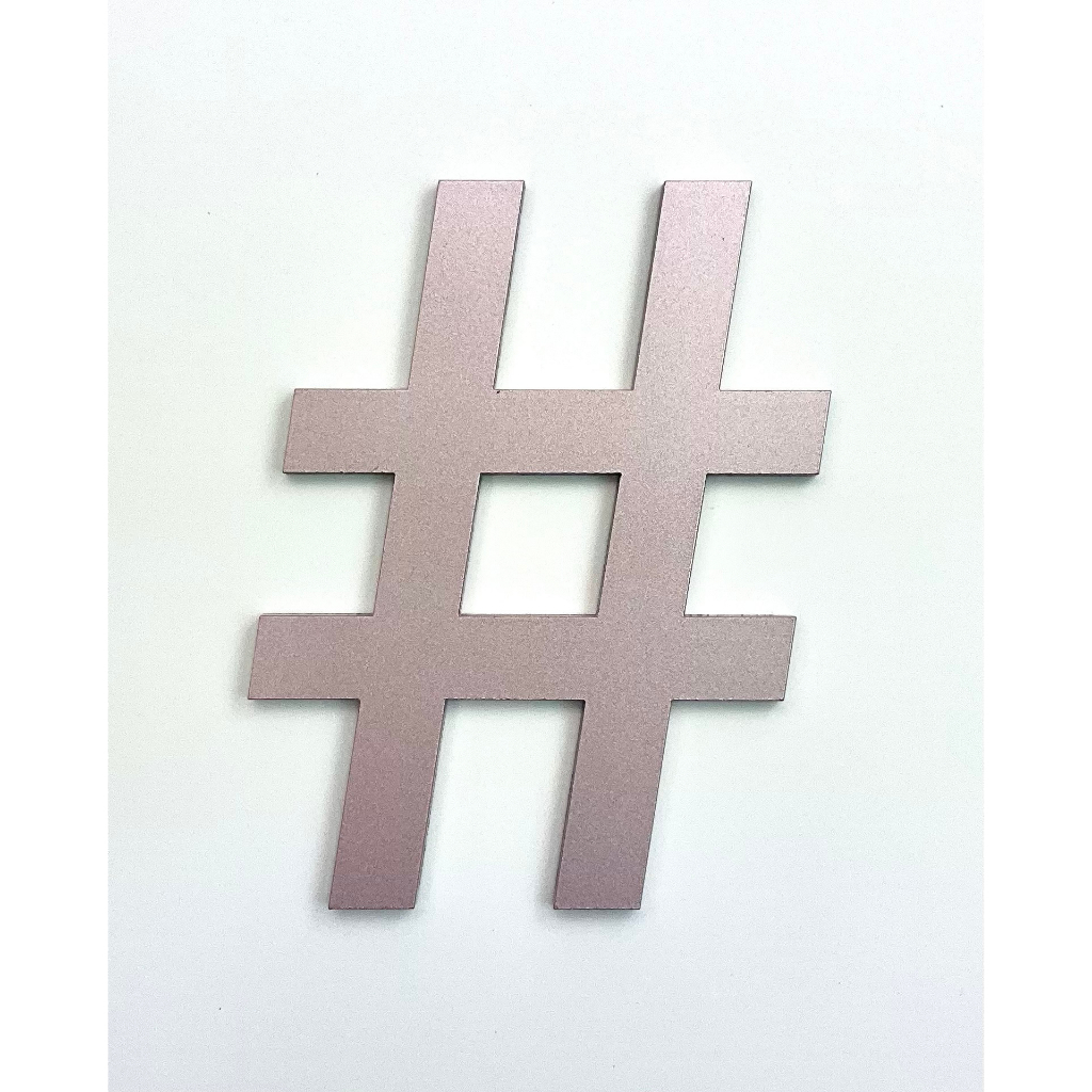 Hashtag ) | Rose Gold | Large House Or Unit Numbering Acrylic Sign ...