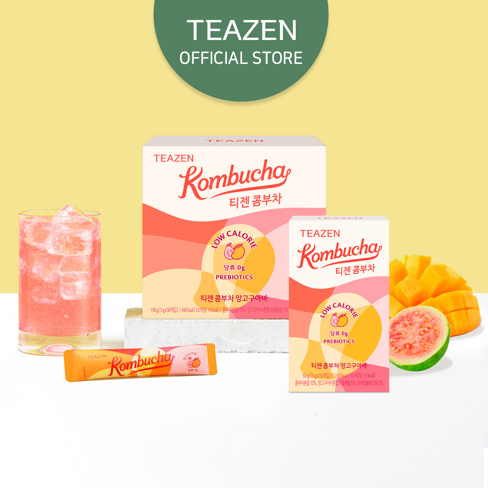 TEAZEN Kombucha Mango and Guava Flavor 10, 30 Sticks | Shopee Singapore