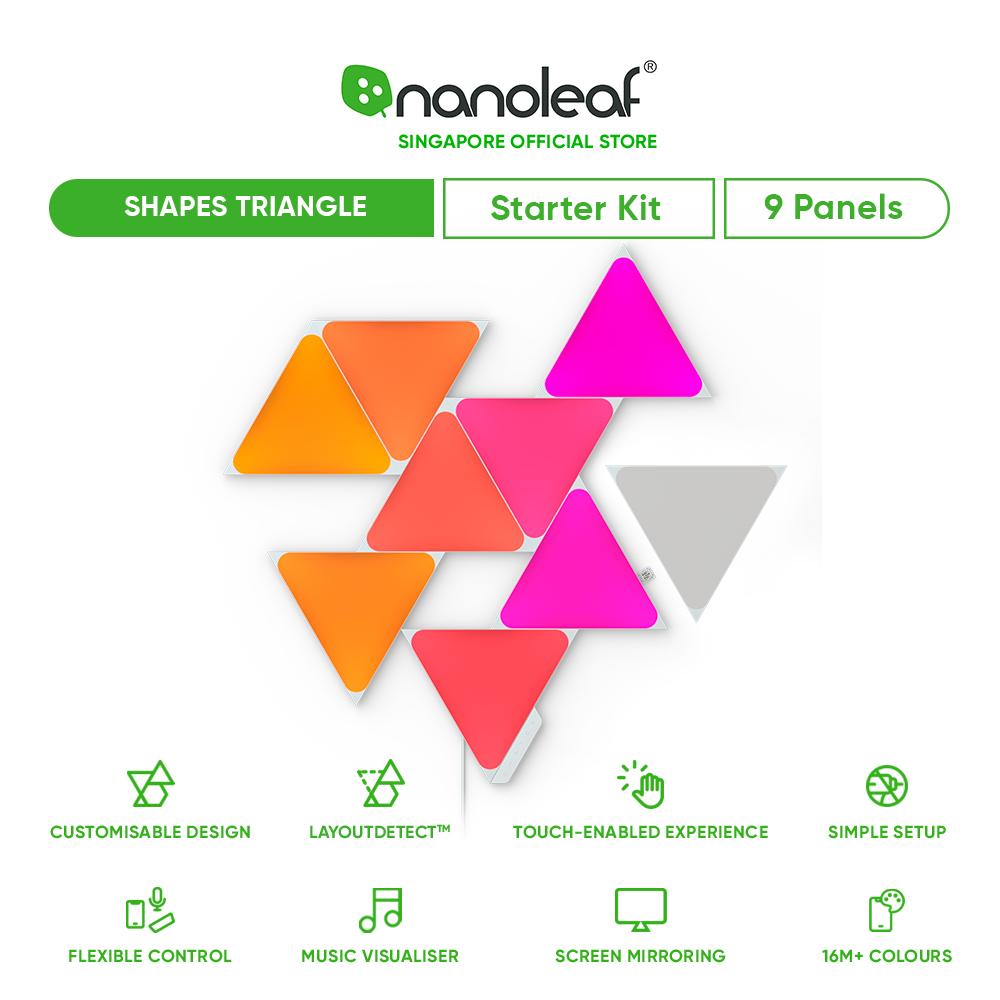 Nanoleaf Shapes Triangles Smart Light Smarter Kit | Shopee Singapore