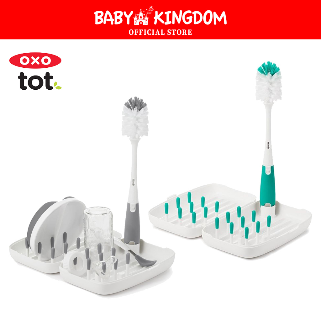 OXO Tot On The Go Drying Rack & Bottle Brush | Shopee Singapore
