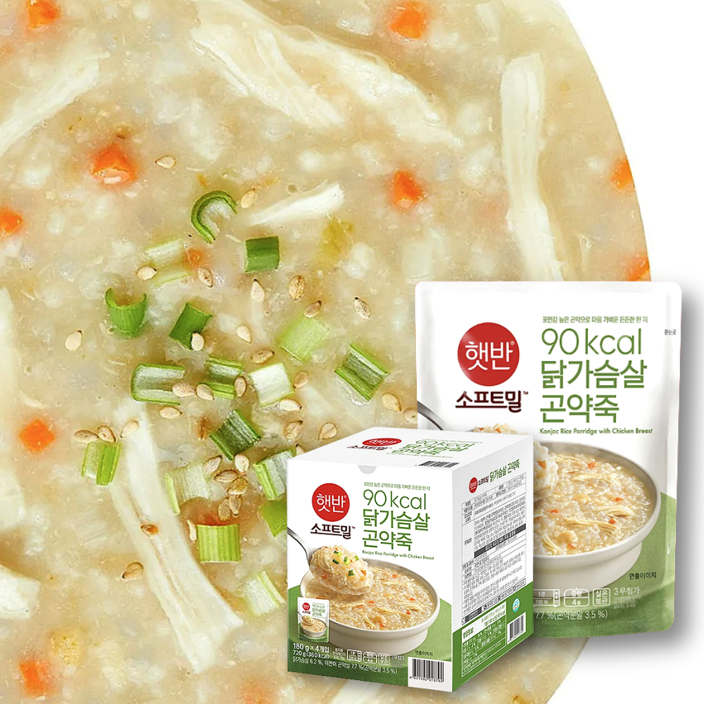 CJ Hatban Konjac Rice Porridge with Chicken Breast 180g Softmeal bibigo ...