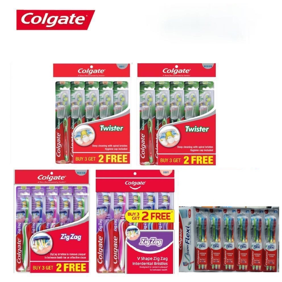 Colgate Twister/ZigZag Toothbrush 5s (Assorted) | Shopee Singapore