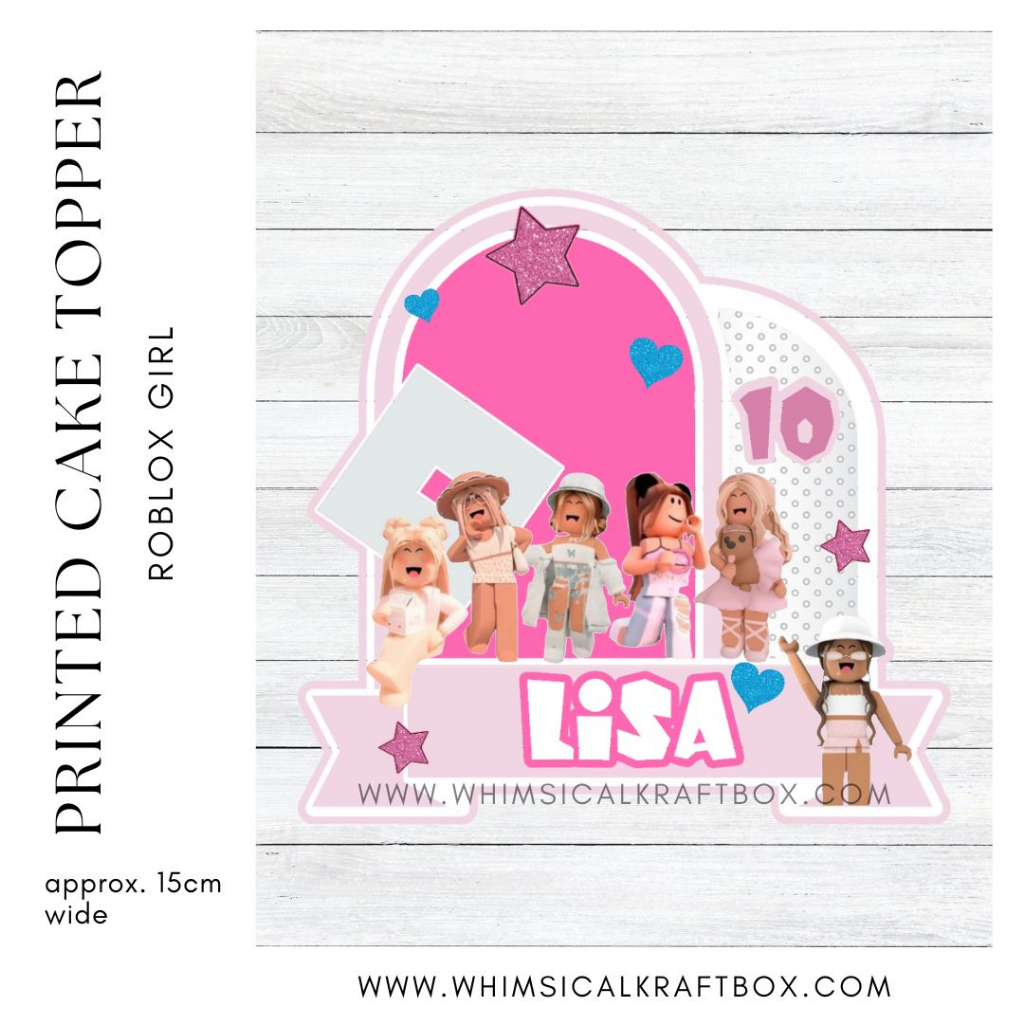 [SG Seller] Roblox Girl - Gamer - Printed flat cake topper - Customised ...