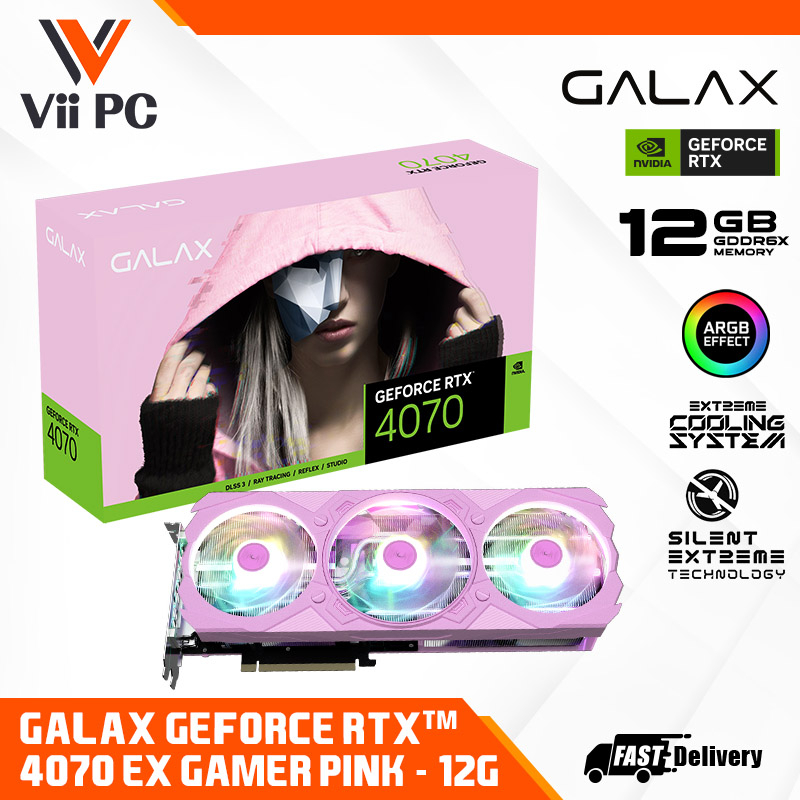 GALAX NVIDIA GeForce RTX 4070 RTX4070 EX GAMER PINK 12GB GDDR6X DLSS 3 ...