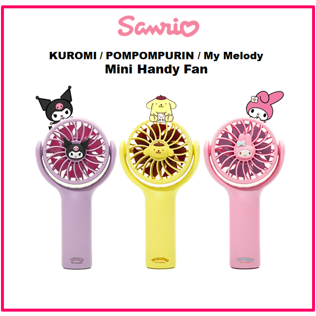 [SANRIO] KUROMI / POMPOMPURIN / My Melody Mini Handy Fan | Shopee Singapore