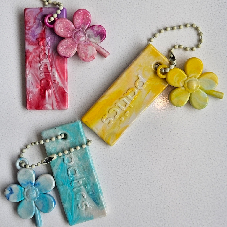 [Patics] Flower Keyring Set / Upcycling, Keychain, Keychain charm, Cute ...
