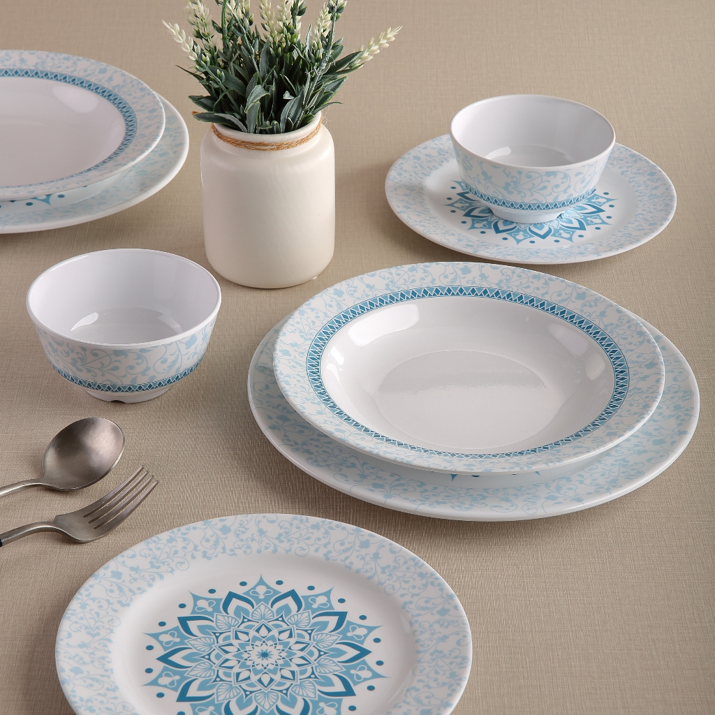 The Plate Story - 16 Pcs Raya Collection Dining Set - Rim Round Noel ...