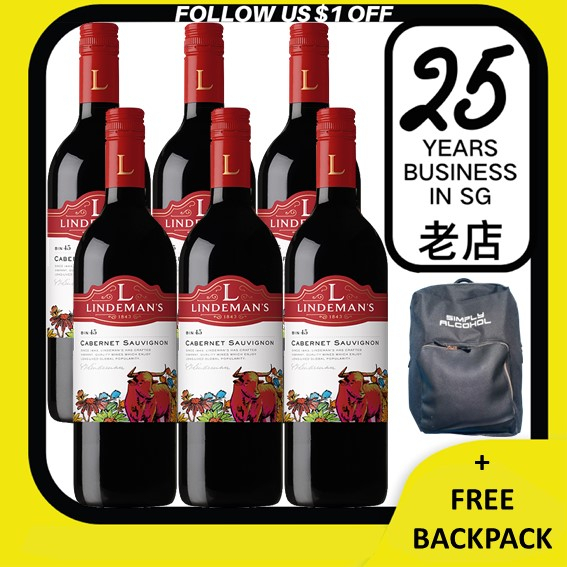 Lindemans Bin 45 Cabernet Sauvignon 2021 Australia Red Wine 75cl 6 ...