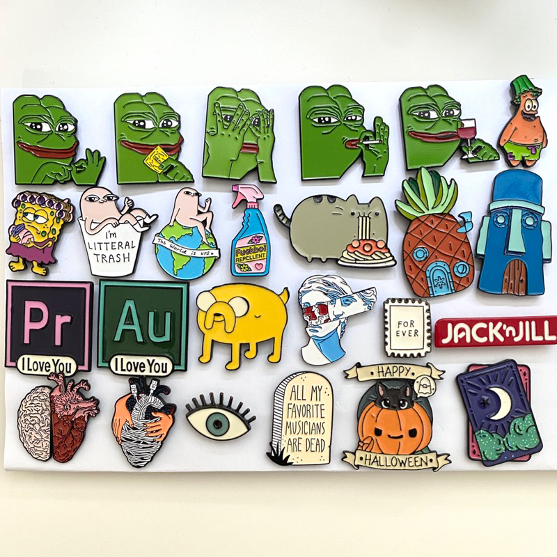 SG INSTOCKS Pepe the Frog Spongebob Squarepants Enamel Pins Brooches ...