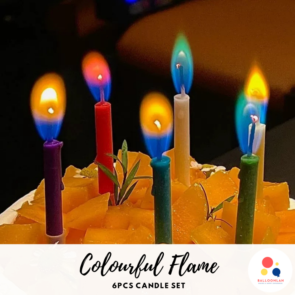 Colourful Flame Birthday Candles Parties Rainbow [READY STOCK IN SG ...