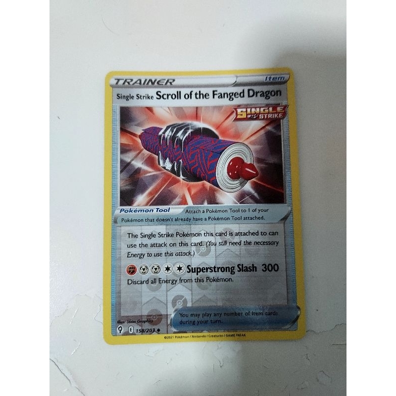 Pokemon scroll of the fanged dragon evolving skies trainer item card ...