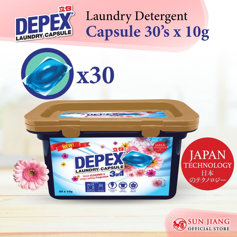 [Bundle of 3] DEPEX 3 in 1 Laundry Pods Liquid Capsule Detergent 30s ...