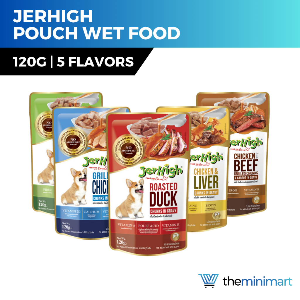 JerHigh Pouch Wet Food High-Moisture Nutritious Dog Food 120g - 5 ...
