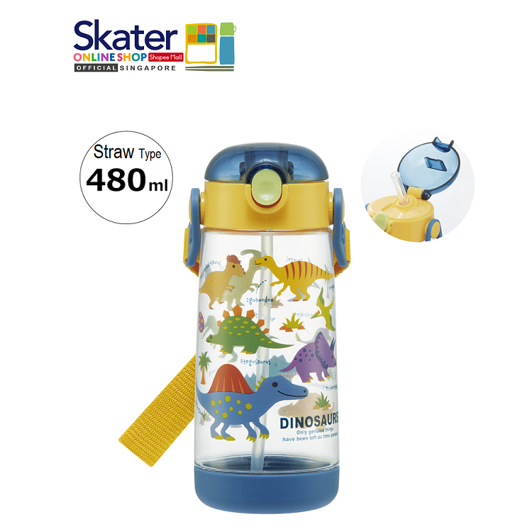 Skater [Dinosaurs] BPA Free Tritan 480ml Kids One Push Straw Type Water Bottle - 624506 PDSH5 ...