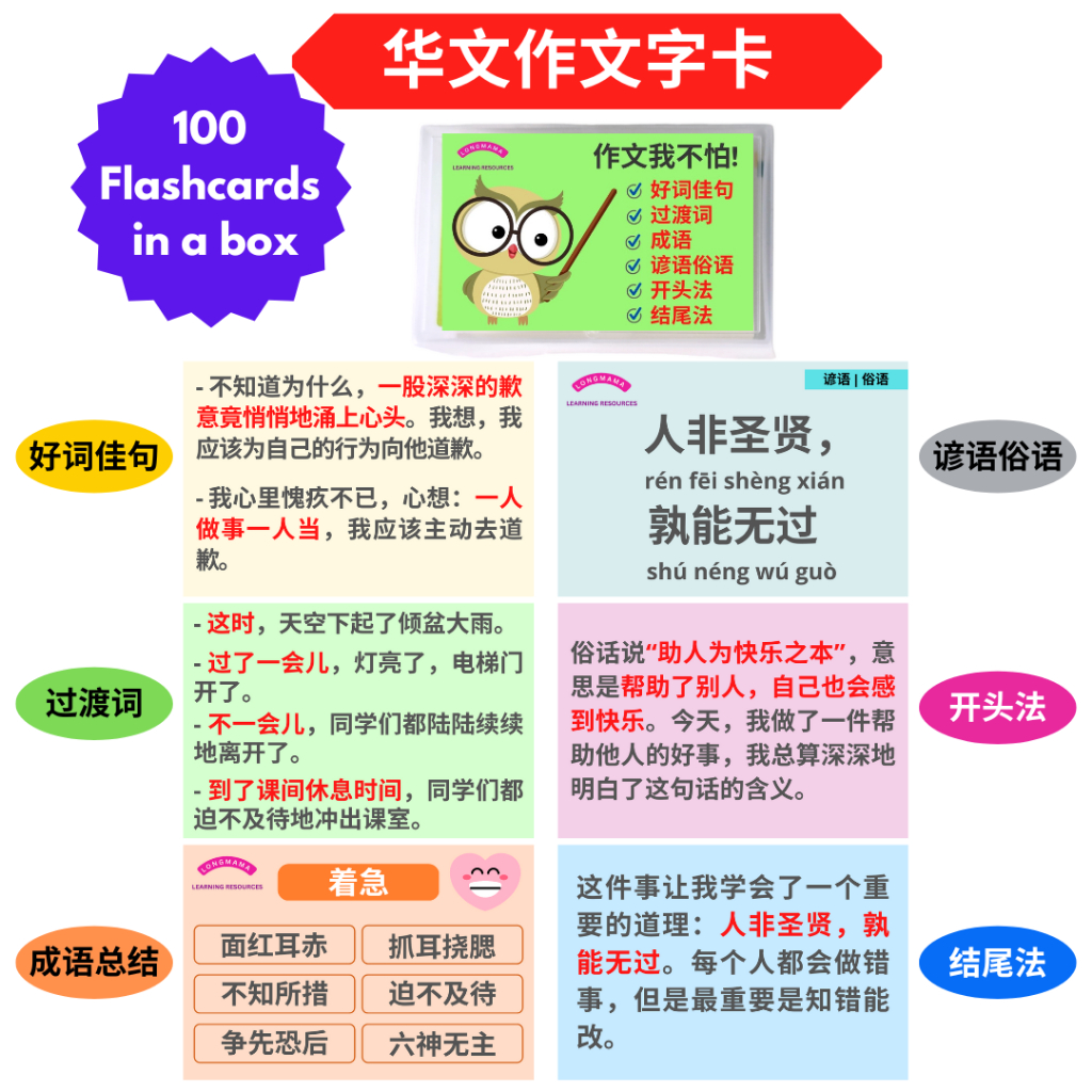 Chinese Composition Flashcards | 华文作文 | Primary School Chinese Compo ...