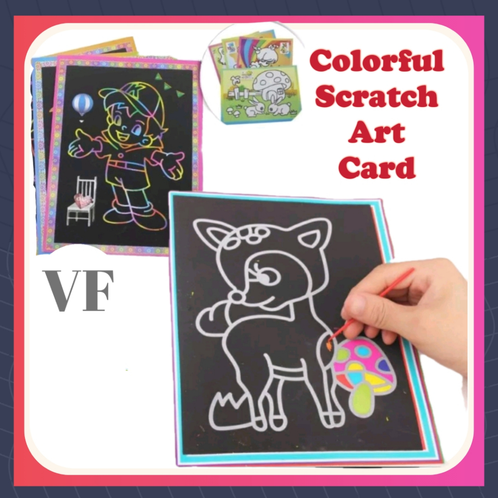 Magic Color Rainbow Scratch Art Paper Card Colorful scratch Art [Random ...
