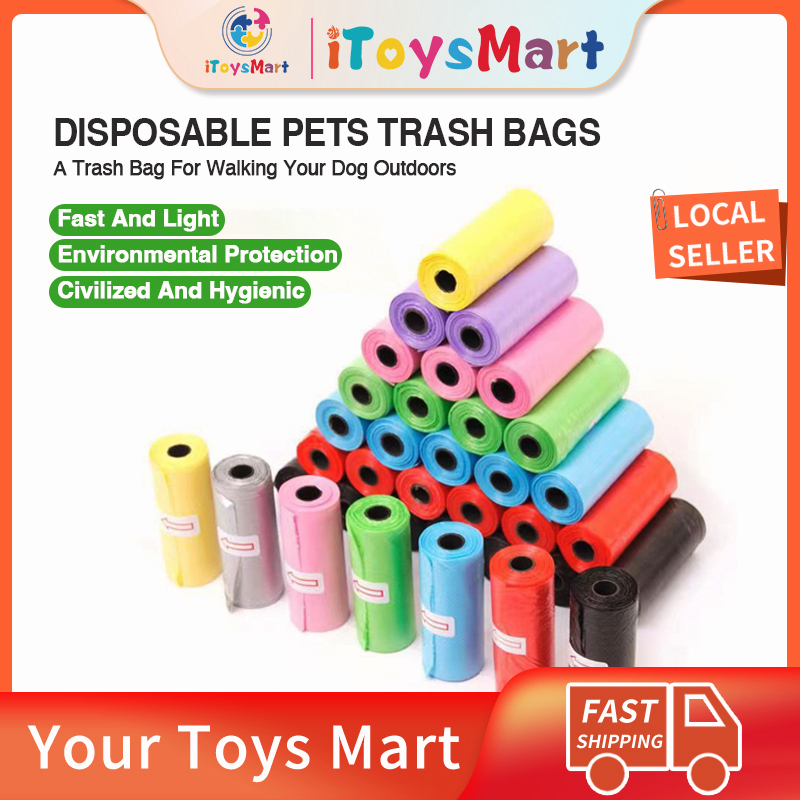 [SG TOYS] 🐕🐈Disposable Pets Trash Bags Dogs Cats Poop Bag Plastic Bags ...