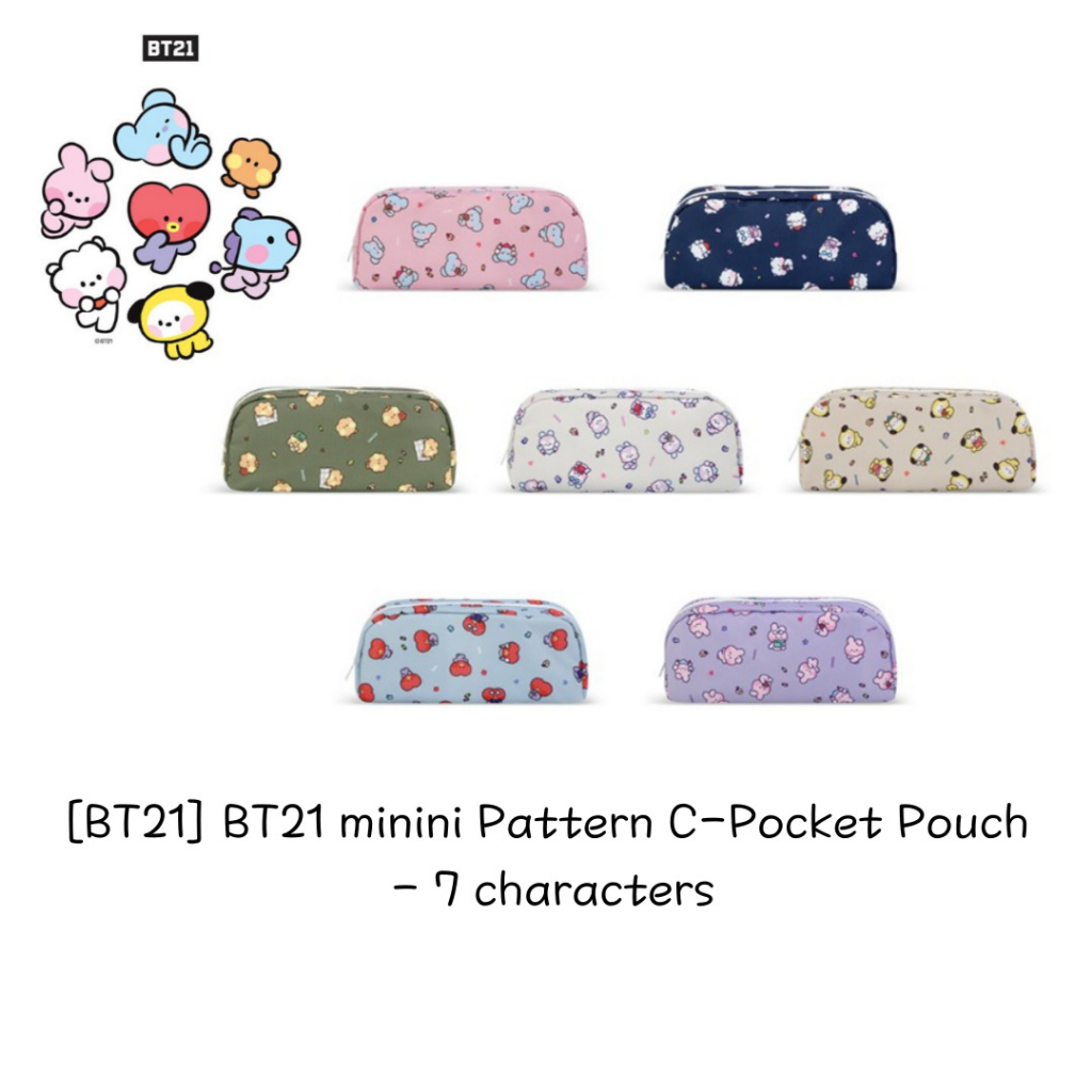 [BT21] BT21 minini Pattern C-Pocket Pouch (pencil cases ) - 7 ...