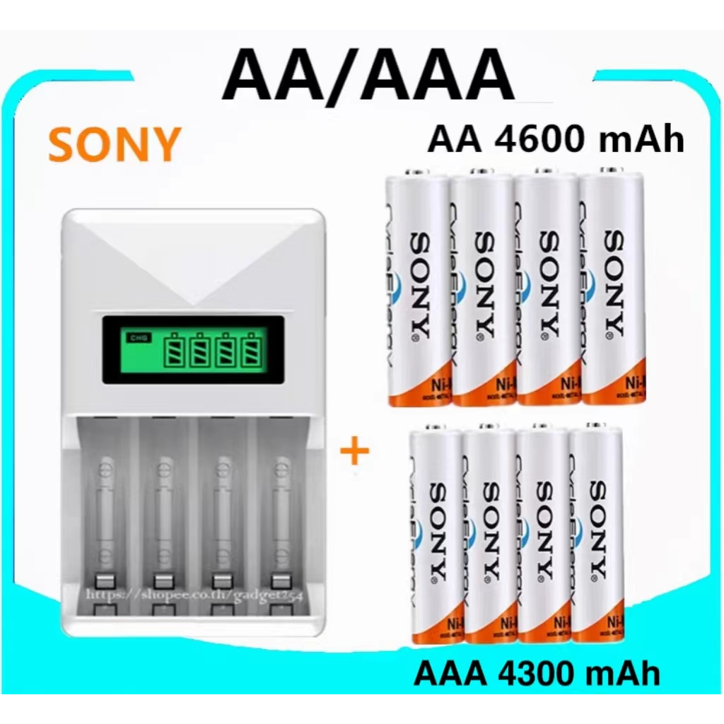 Sony AA/AAA NiMH Rechargeable Battery 4300mAh/4600mAh 1.2V Battery With ...