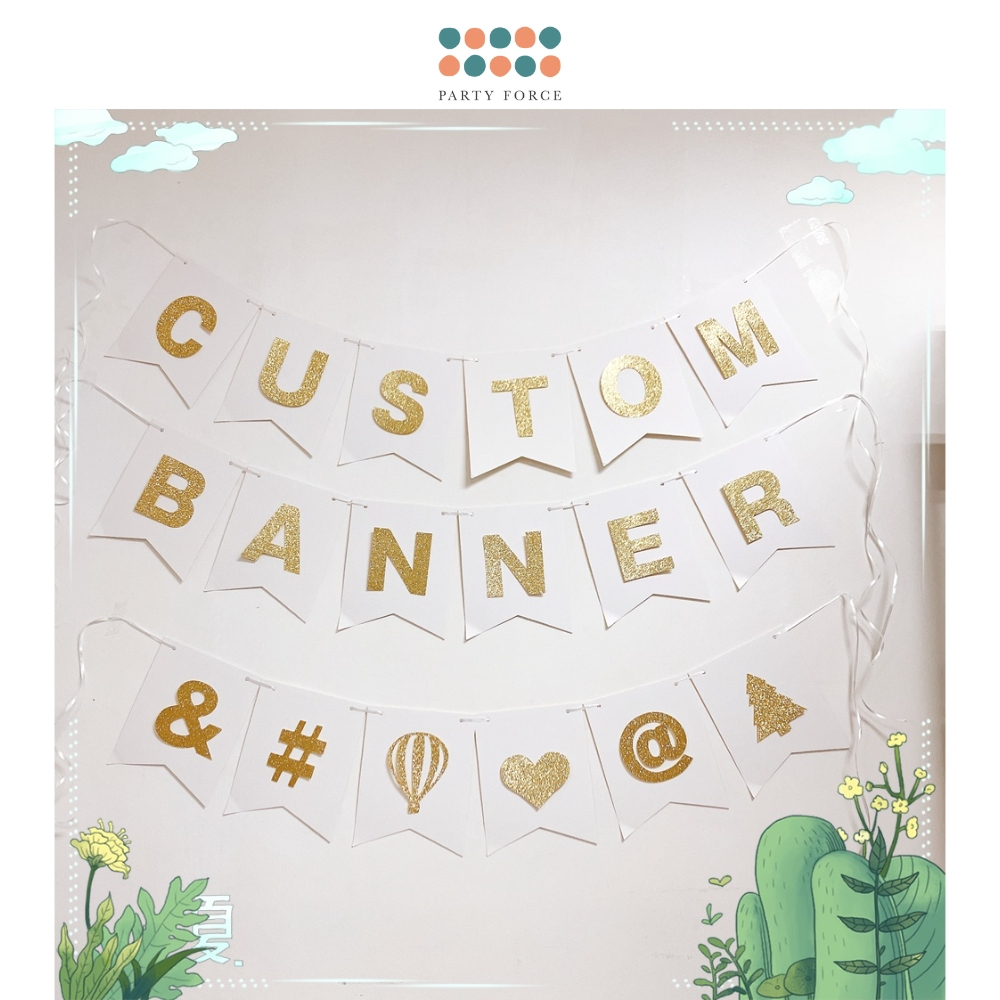 Customised White Banner DIY White Customised Banner for Birthday Party ...