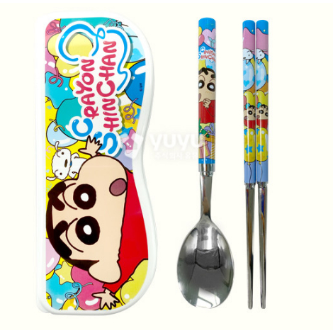 [Genuine Product ] Crayon Shin-Chan Spoon and Chopstick with Case Set ...