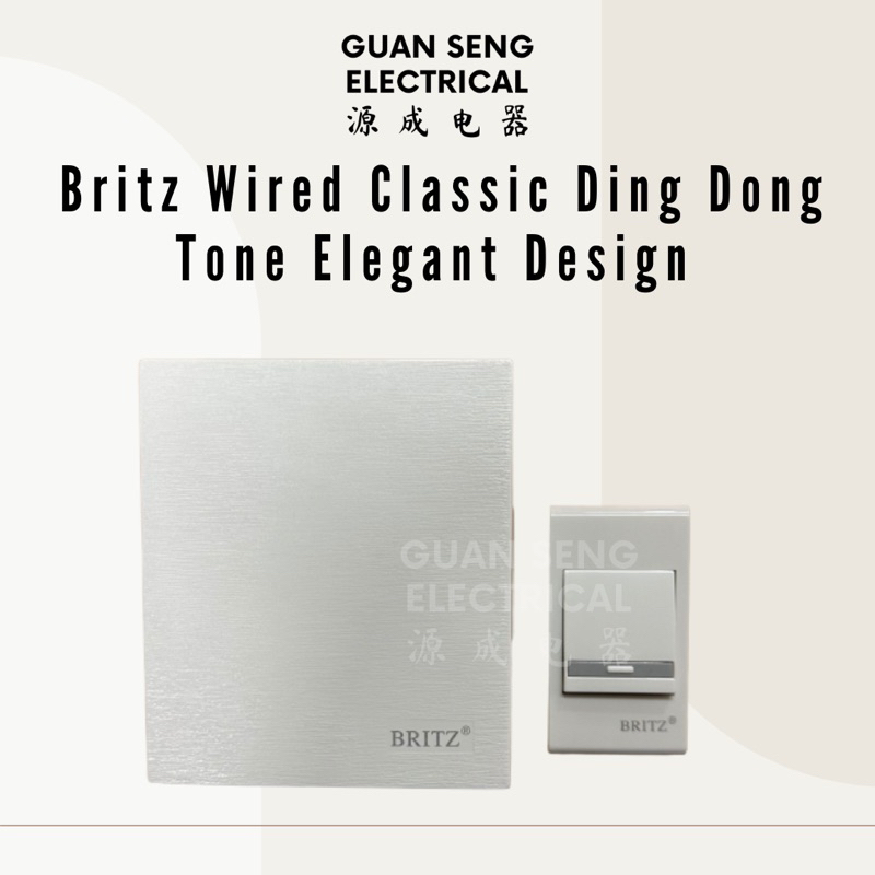 Britz L-128 AC Wired Mechanical Doorbell | Guan Seng Electrical | Shopee Singapore