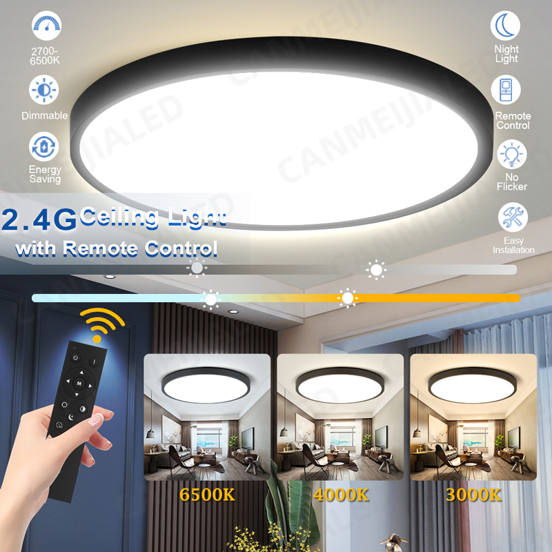 Ceiling Light Remote Control Led Downlight Round Dimmable 30/40/50/60W ...