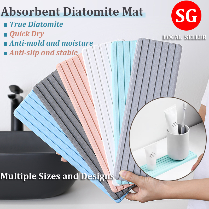 🇸🇬【SG stock】Absorbent Diatomite Mat Quick Dry Diatomite Pad for Dishes ...
