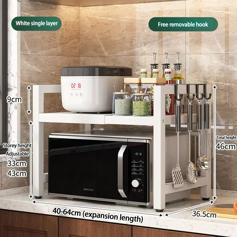 【TOP ONE】Adjustable microwave rack Kitchen storage rack Oven rack Spice ...