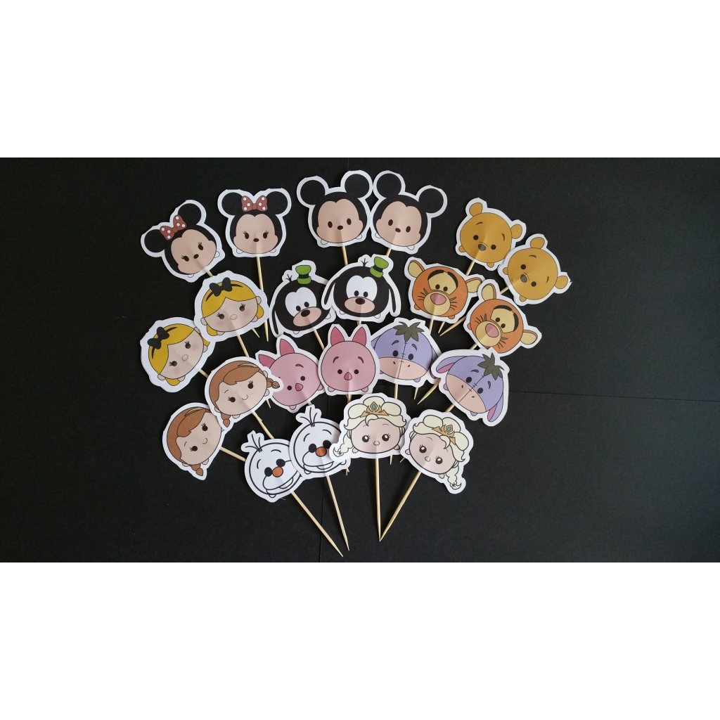 Tsum Tsum Mickey and Friends Cupcake Topper Birthday Kids Children ...