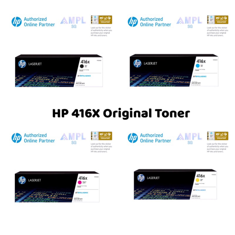 Genuine HP 416X High Yield Original LaserJet Toner Cartridge Black Cyan ...