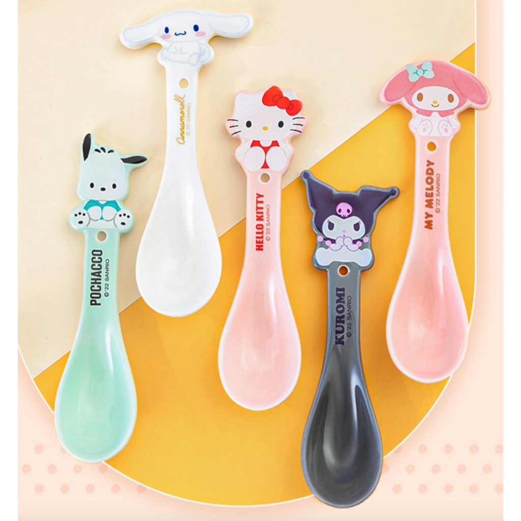 *SG READY STOCK* Sanrio Cute Ceramic Soup Spoon Smooth Edge Cute Spoon ...