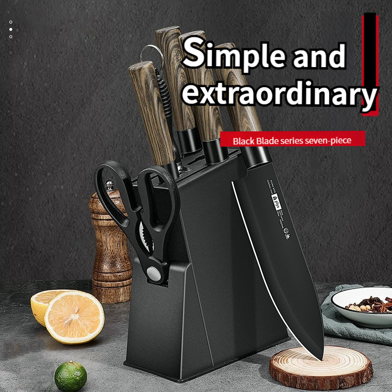 【7pcs set】Home Kitchen Knife Stainless Steel plys Bone chopping knife ...