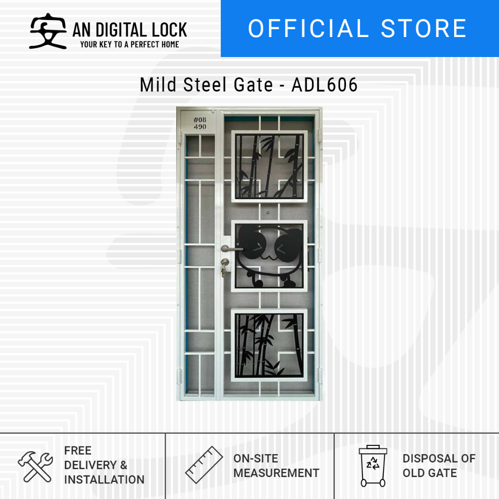 Mild Steel HDB Metal Gate (ADL606) | AN Digital Lock | Shopee Singapore