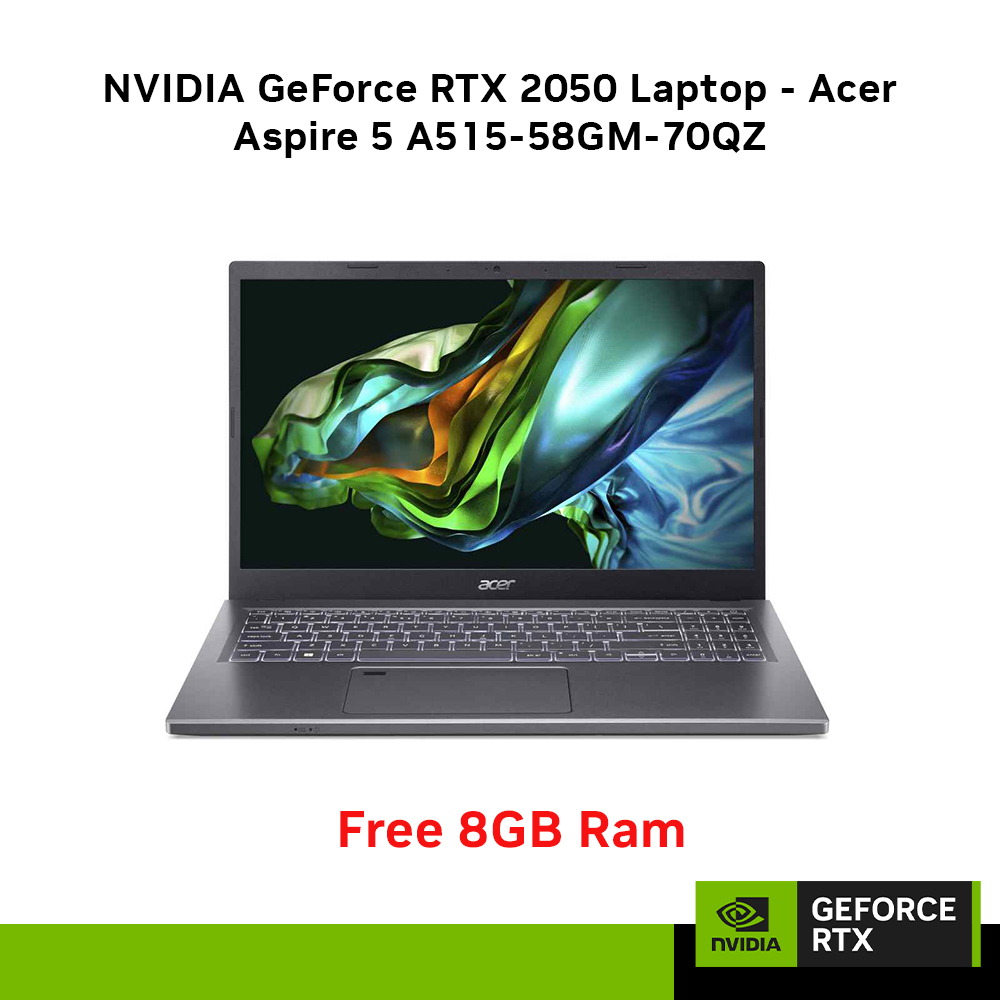 NVIDIA GeForce RTX 2050 Laptop - Acer Aspire 5 A515-58GM-70QZ (Gray) 15 ...