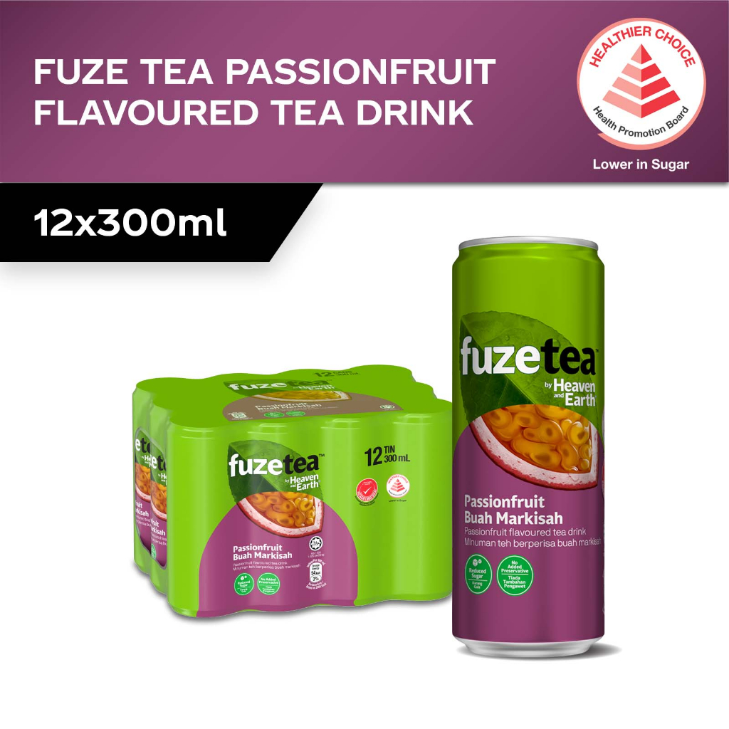 [1 Carton] Fuze Tea Passionfruit Flavoured Tea Drink (12x300ml ...