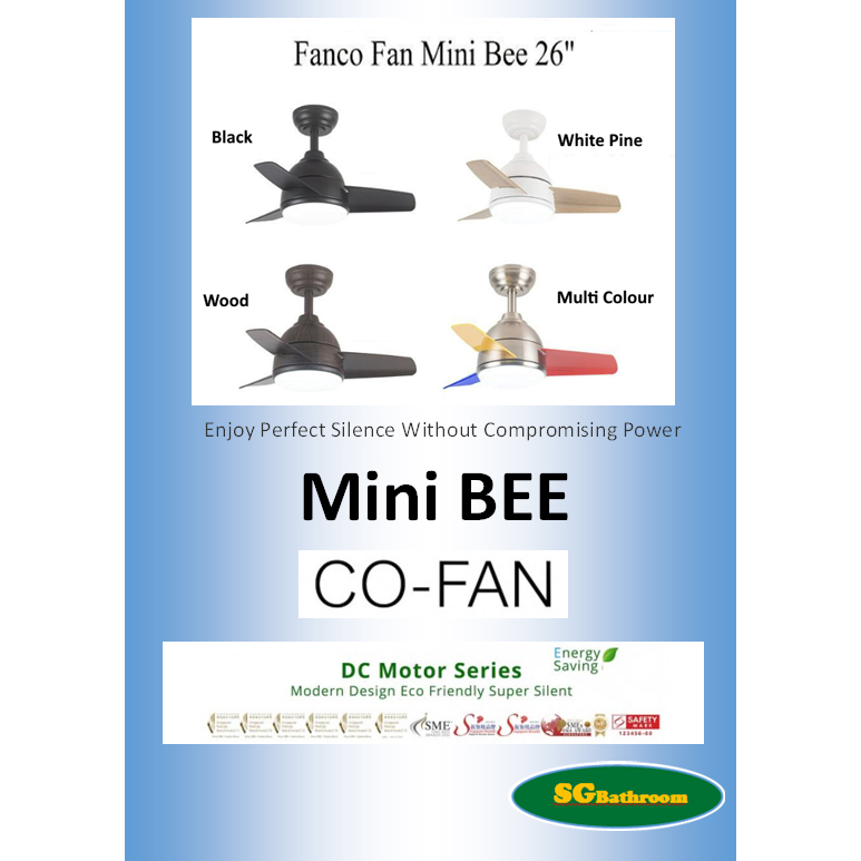 NEW!!! Fanco CO-FAN BEE DC Motor 3 Blade Ceiling Fan with 3 Tone LED ...