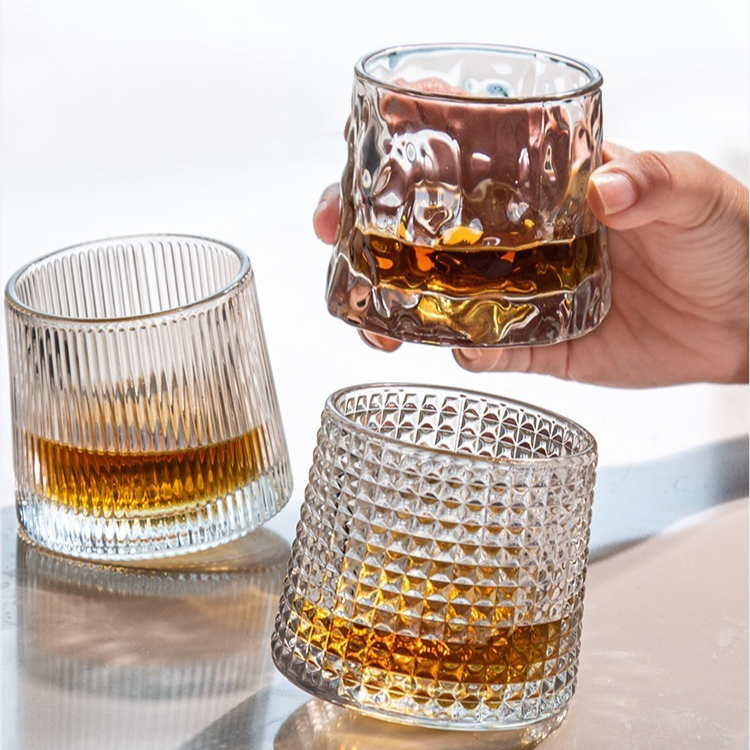 【SG Stock】Whiskey Glass Wine Glass creative Rotating wine cup Coffee ...