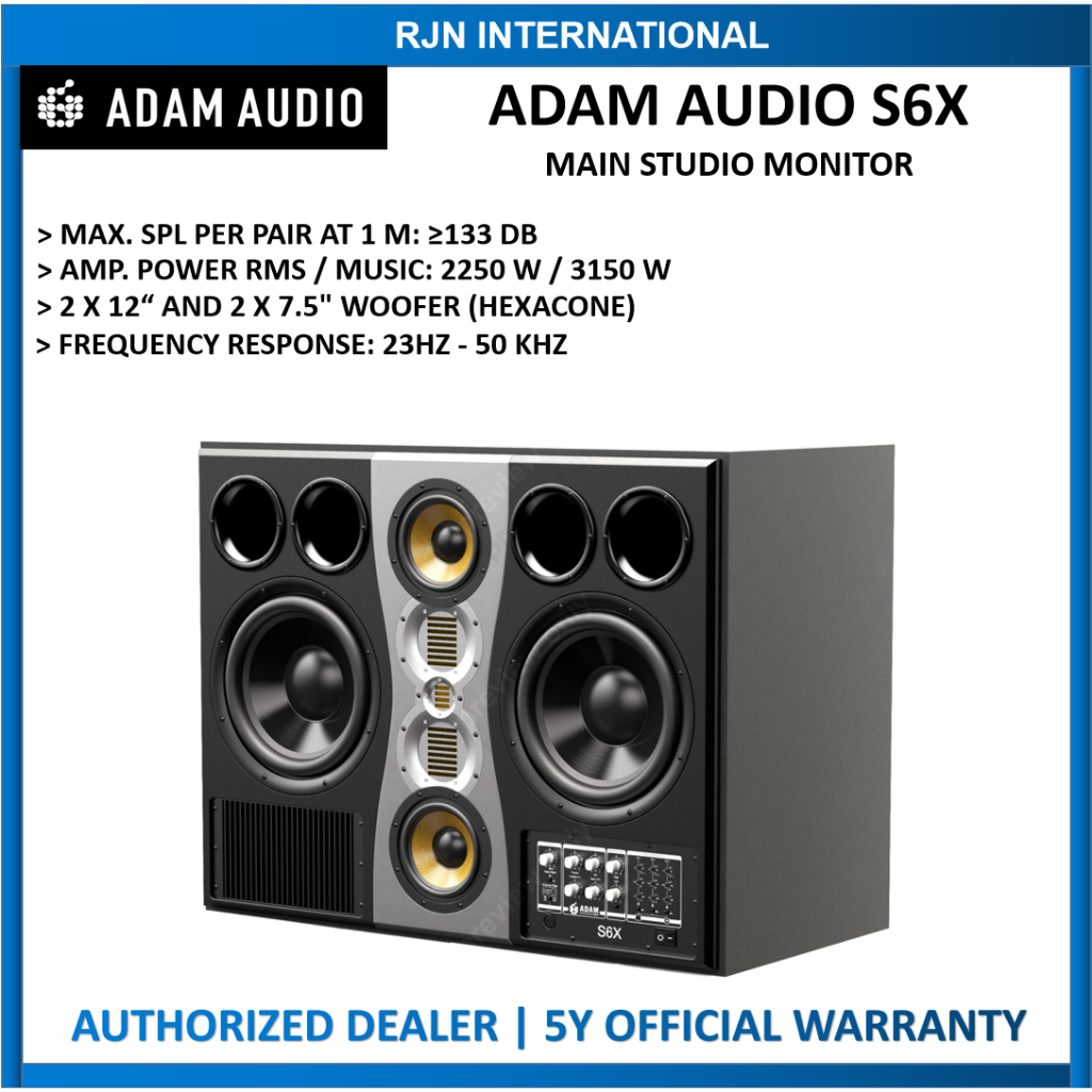 Adam audio S6X Main Monitor, 4-way system, 2x12" woofer for large control rooms and film studios ...