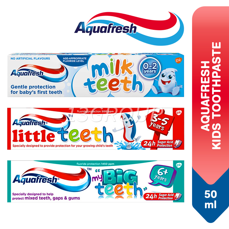 Aquafresh Kids Toothpaste Milk Little Big Teeth, 50ml | Shopee Singapore