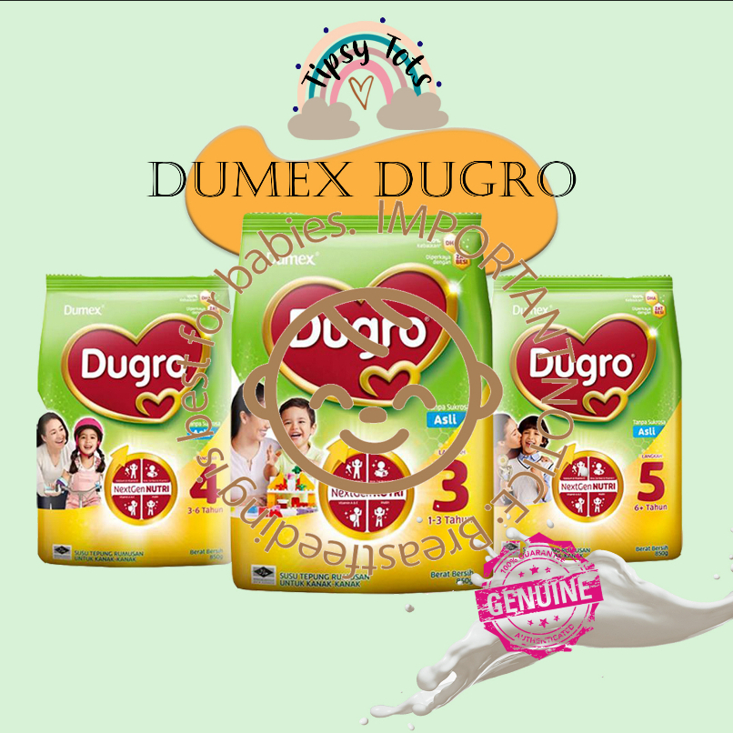 CARTON DEAL Dumex Dugro x12 Pack 850G Stage 3/4/5 - Green Packet (Original, Honey, Mix) | Shopee ...