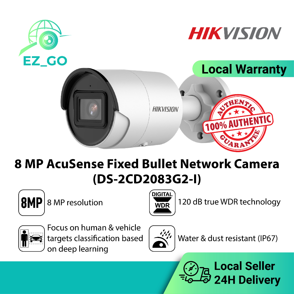 [Authentic] Hikvision CCTV DS-2CD2083G2-I 8MP AcuSense Fixed Bullet ...